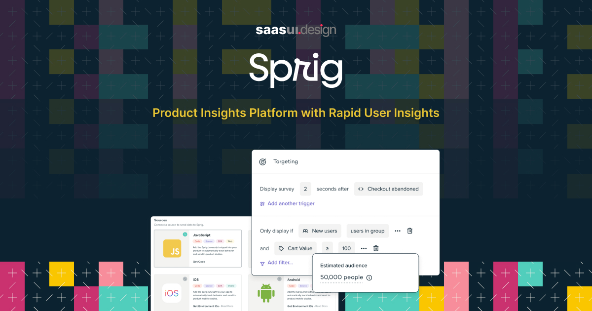 Sprig | UI, UX Design | SaaS | Application Design | saas ui
