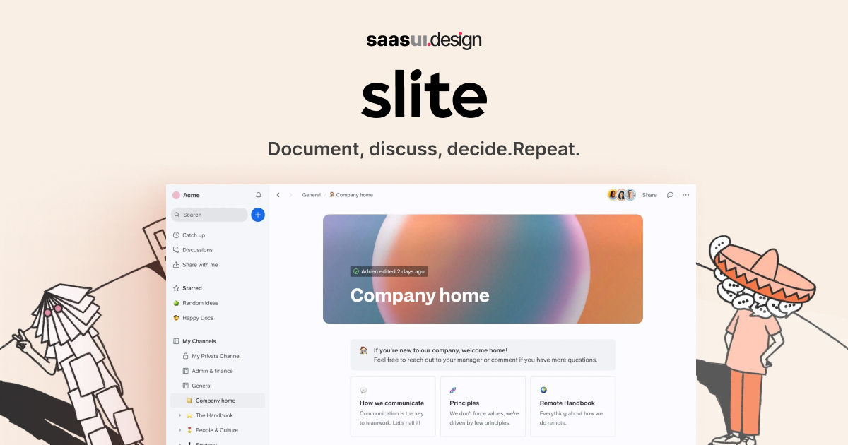 Slite | UI, UX Design | SaaS | Application Design | saas ui