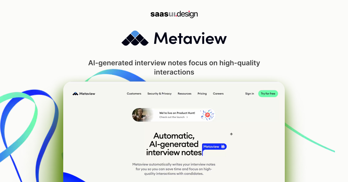Metaview | UI, UX Design | SaaS | Application Design | saas ui