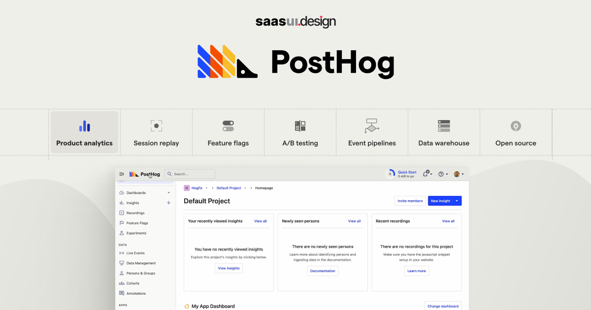 PostHog | UI, UX Design | SaaS | Application Design | saas ui