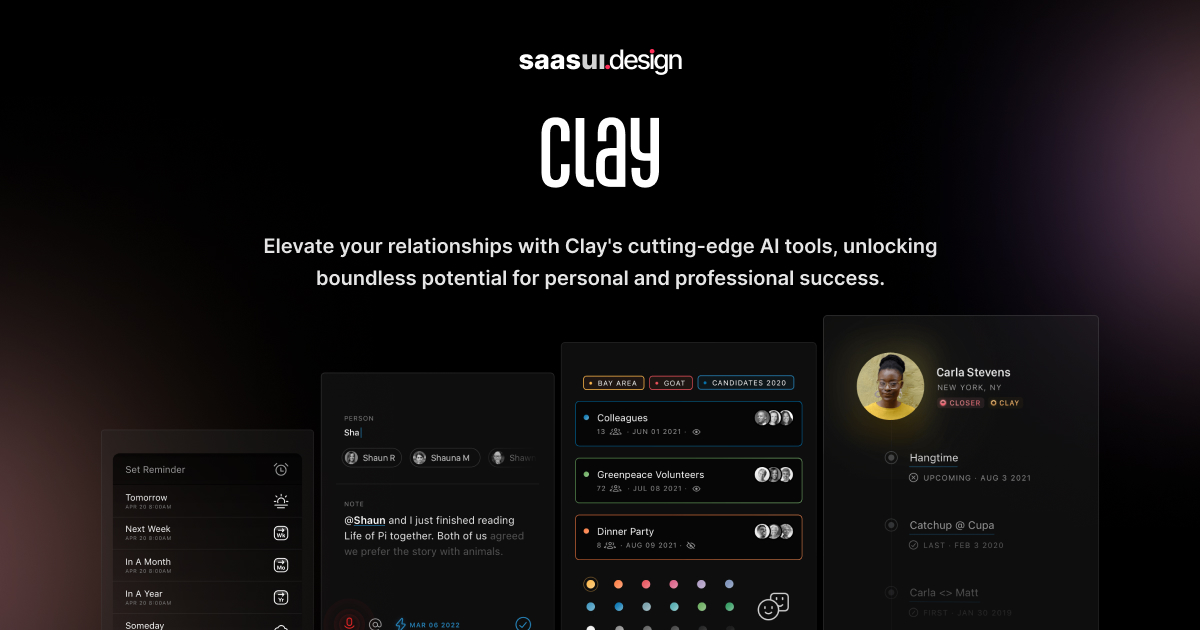Clay | UI, UX Design | SaaS | Application Design | saas ui