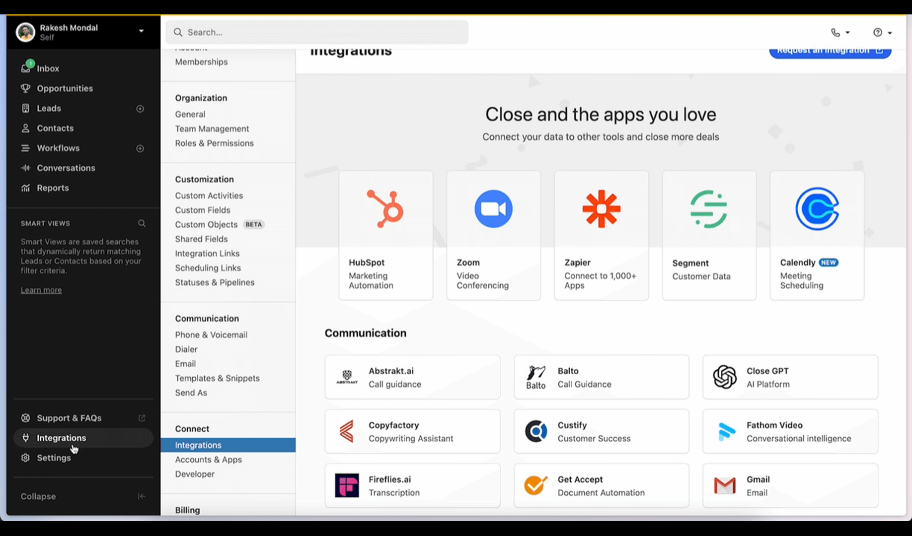 Close Crm | UI, UX Design | SaaS | | saas ui