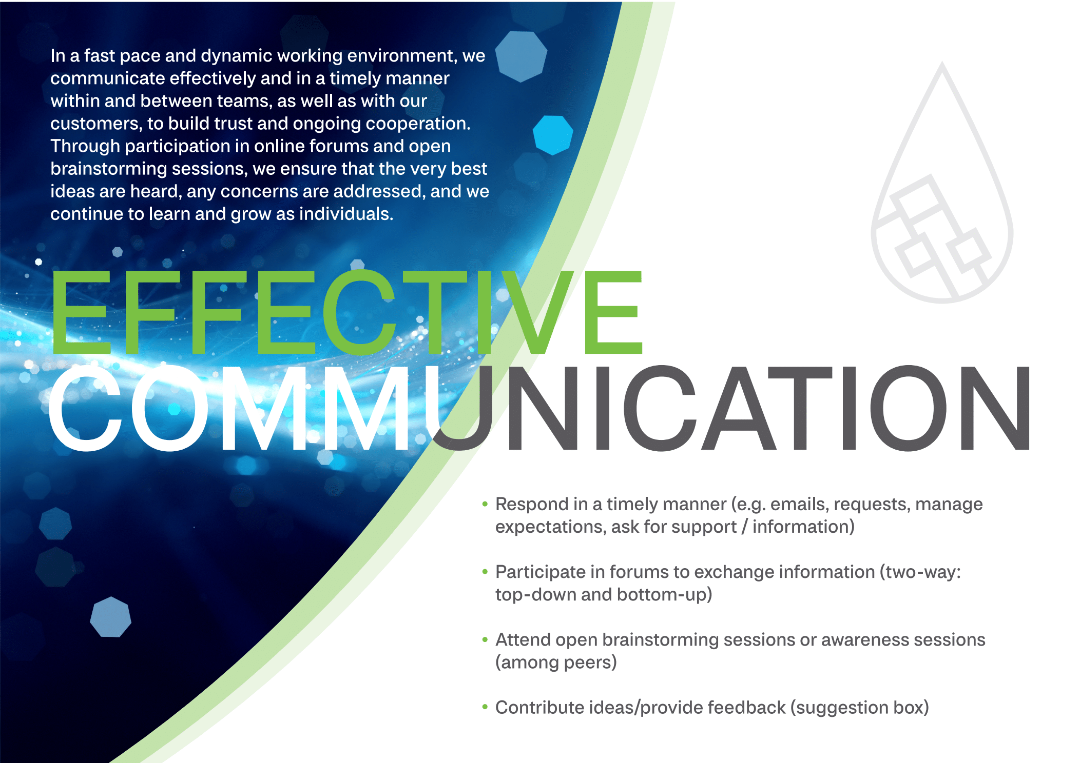 Corporate values creation for an electronics company | Creative Huddle