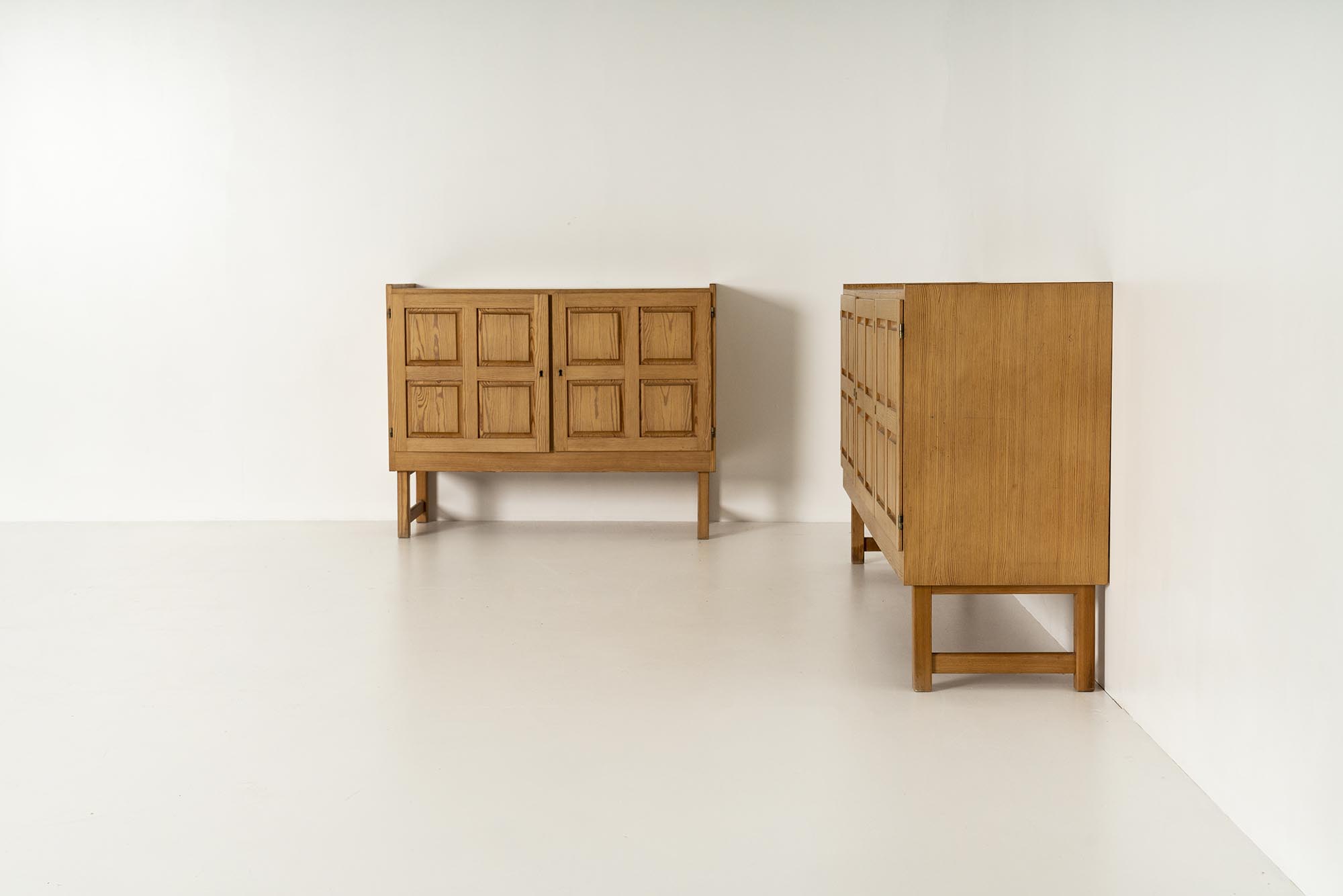 Pair Vintage Brutalist Sideboards | AtKris Studio