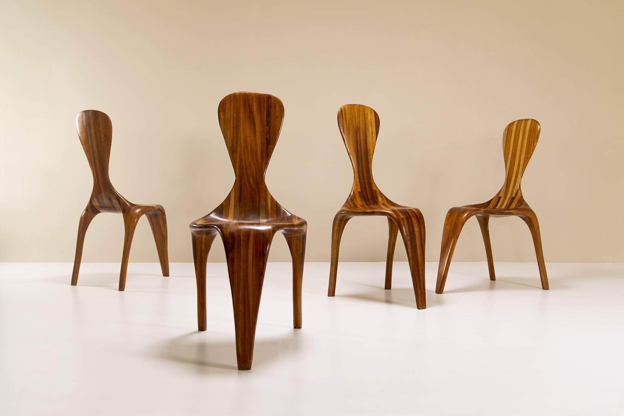 Polyte Solet "La Sterne" Dining Chairs in Lingue Wood, France 2000s ...
