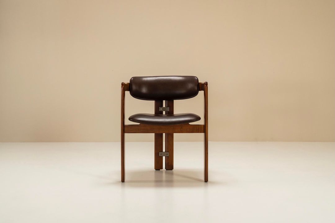 Set of Four “Pamplona” Dining Chairs in Walnut and Leather by Augusto ...