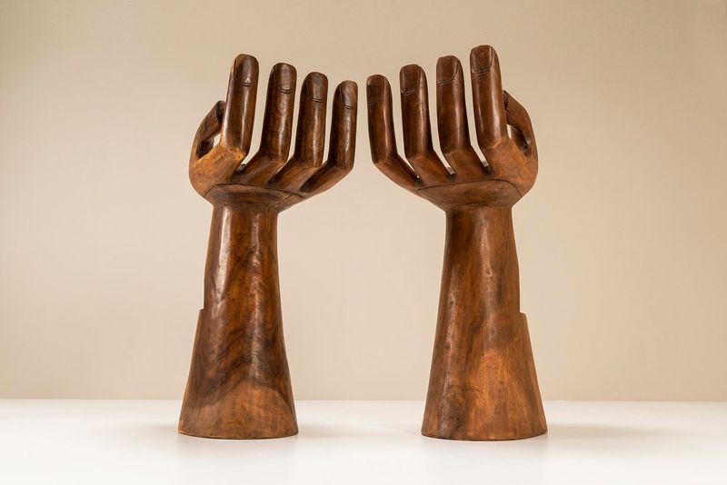 Sculptural Artisanal Hand-Shaped Stools in Wood, 1970s | AtKris Studio