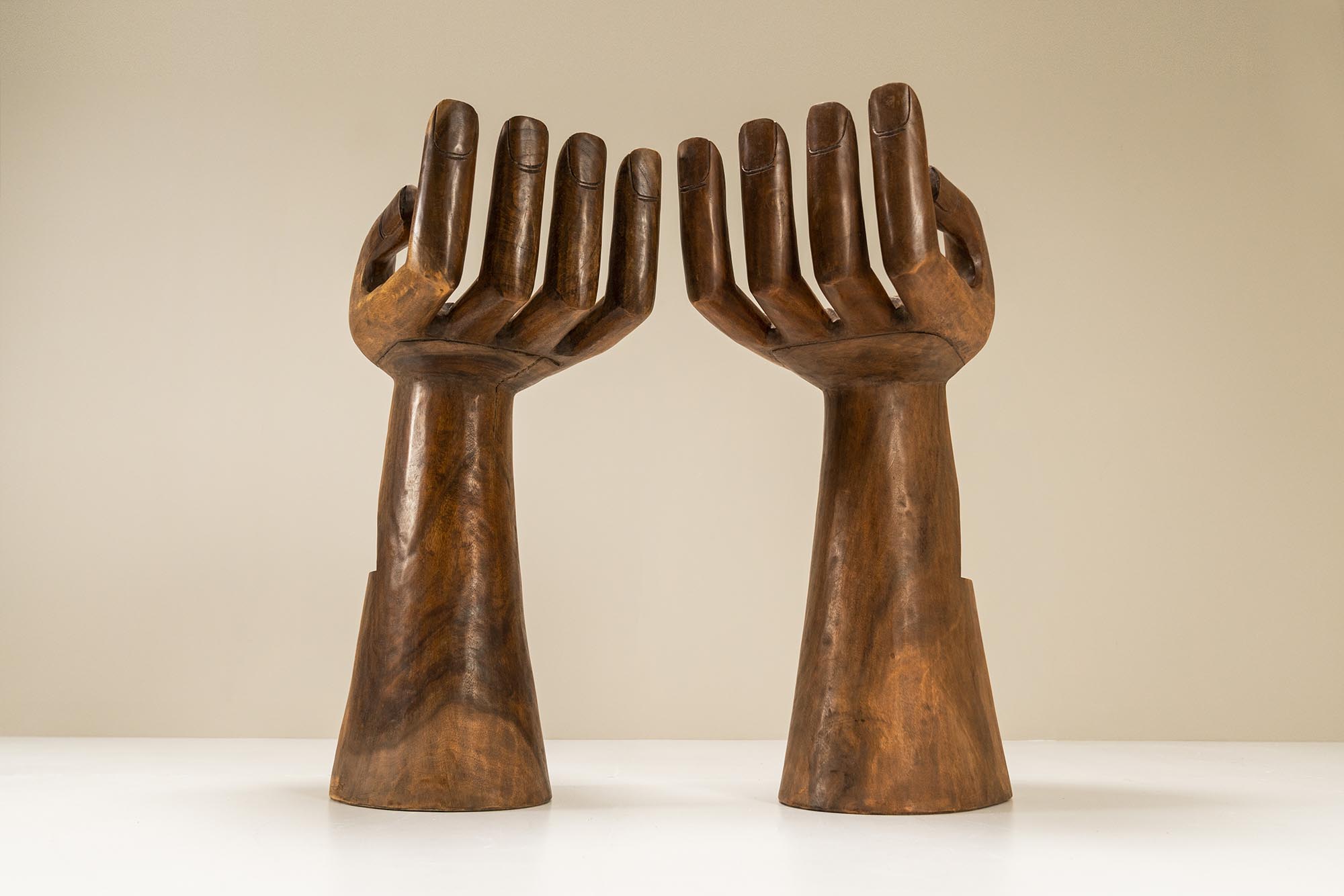 Sculptural Artisanal Hand-Shaped Stools in Wood, 1970s | AtKris Studio