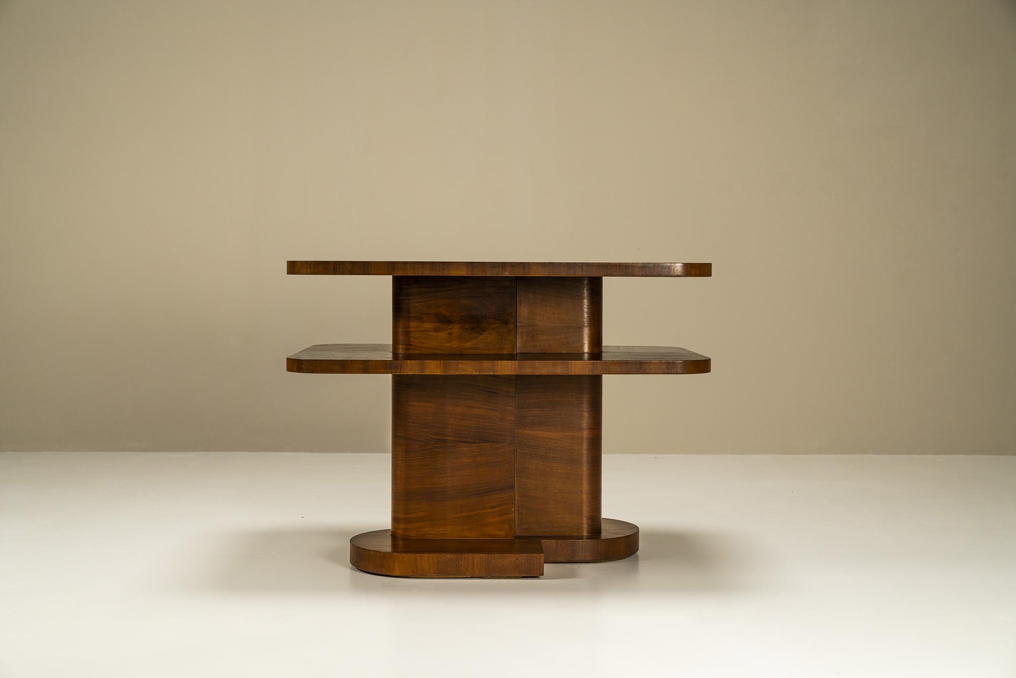 Art Deco Streamline Modern-Style Side Table in Mahogany by ‘t Woonhuys ...