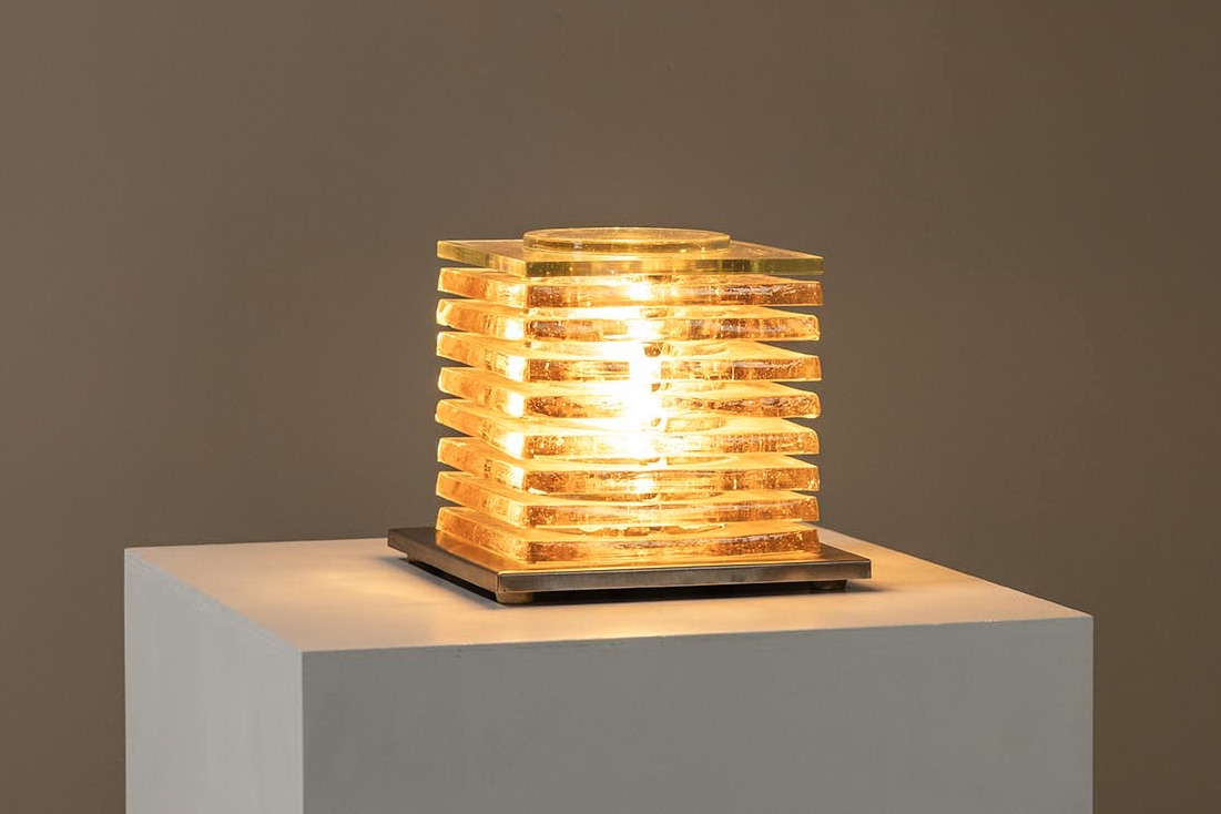 Cubic Table Lamp in Layered Murano Glass by Albano Poli for Poliarte ...