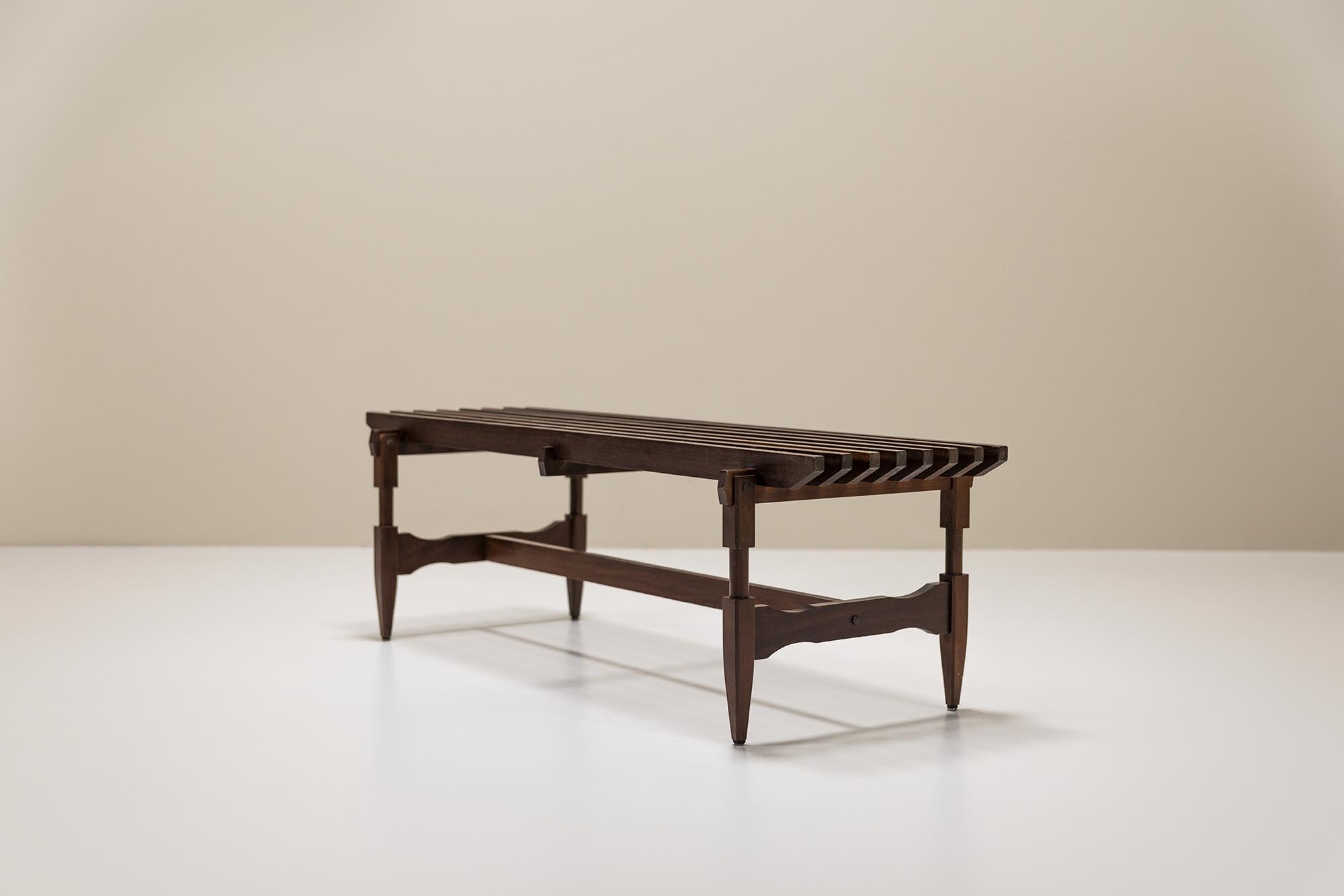 Slatted Bench In Meranti Wood, Italy 1950s | AtKris Studio