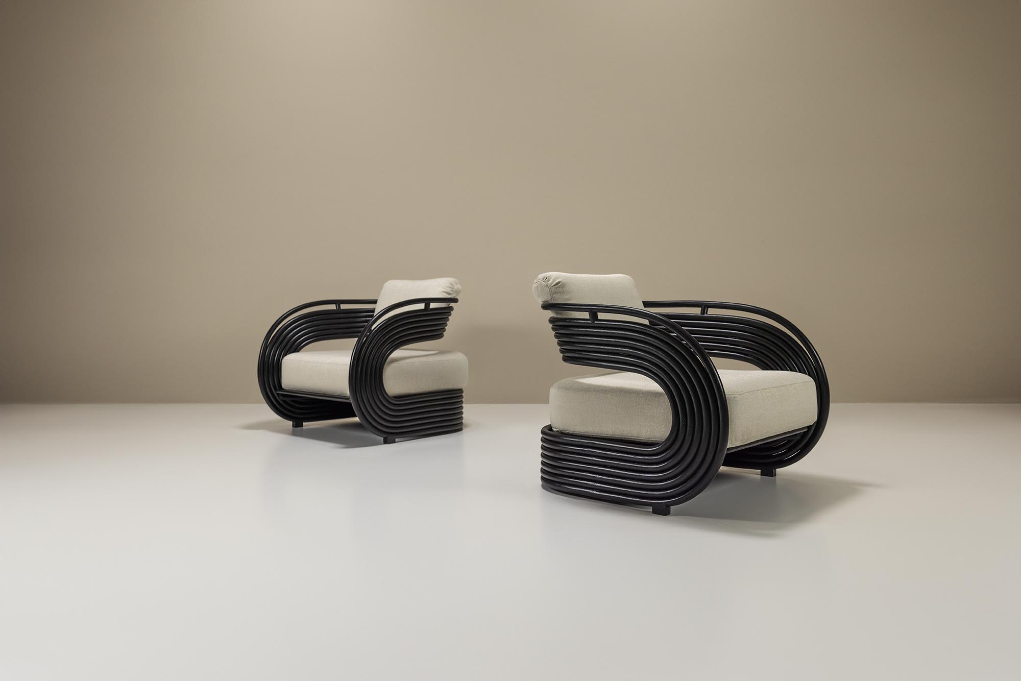 Set Of Two Nastro Lounge Chairs By Joe Colombo For Bonacina 1889, Italy ...