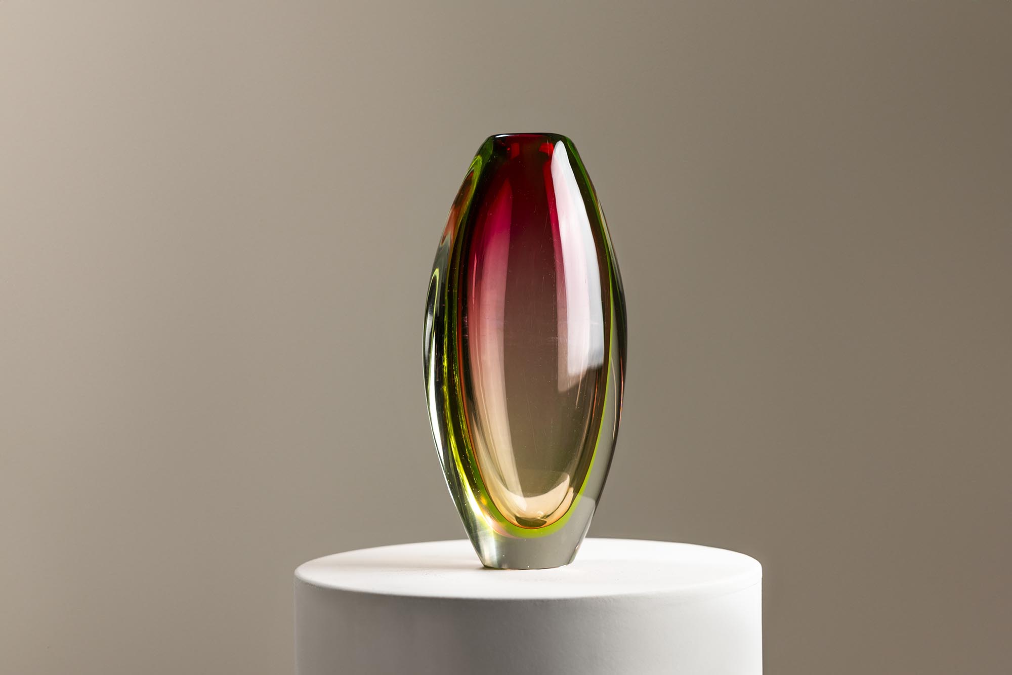 Red and Yellow Murano Sommerso Vase by Flavio Poli for Seguso Vetri d ...