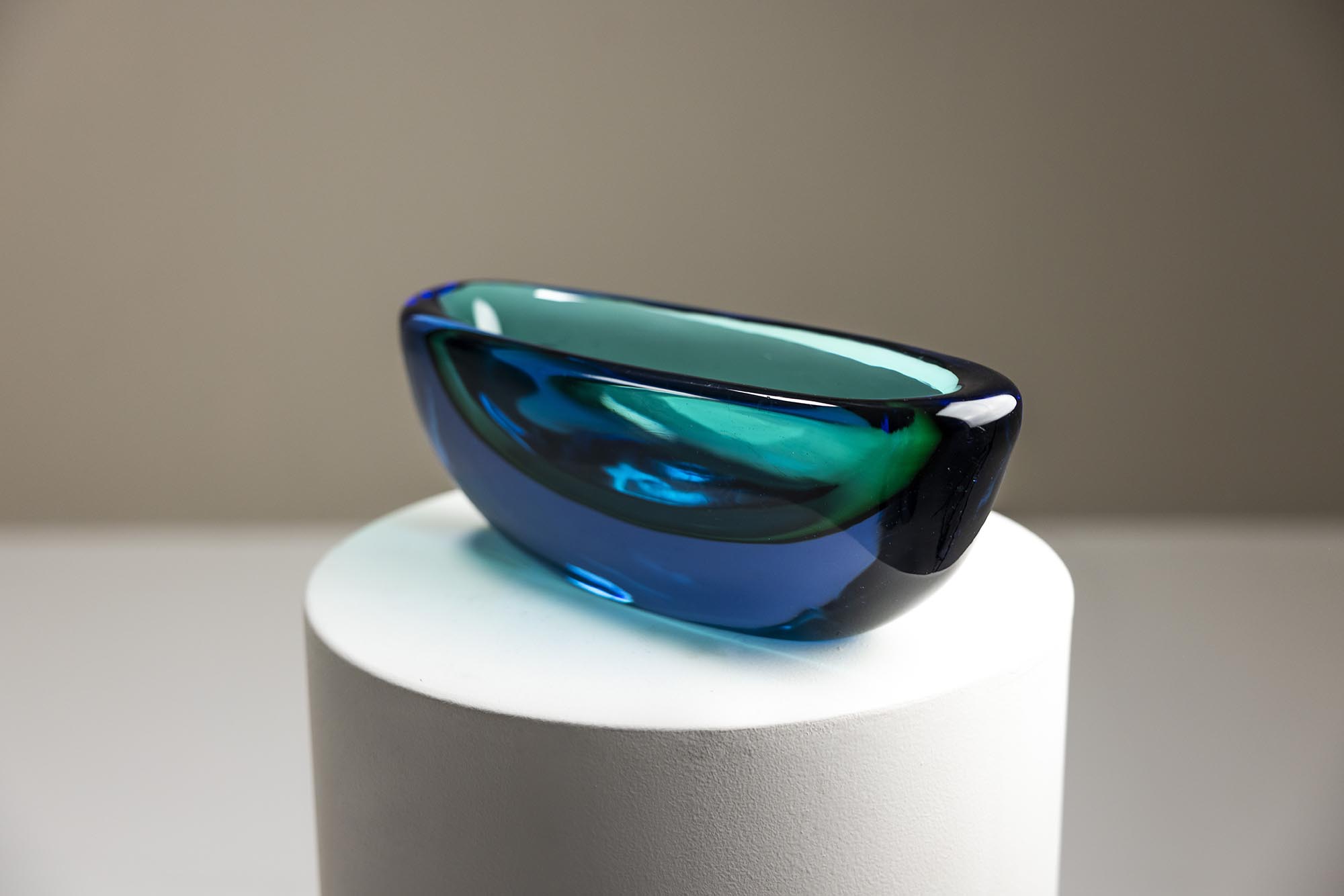 Green and Blue Murano Sommerso Bowl by Flavio Poli for Seguso Vetri d ...