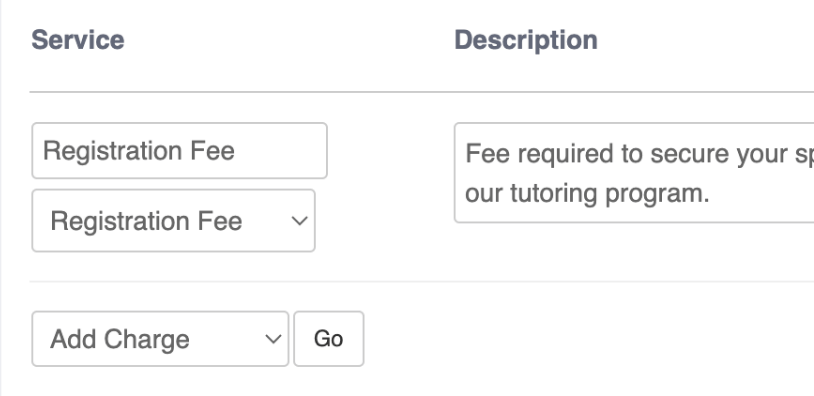 Preset Invoice Charges Add-on | Teachworks