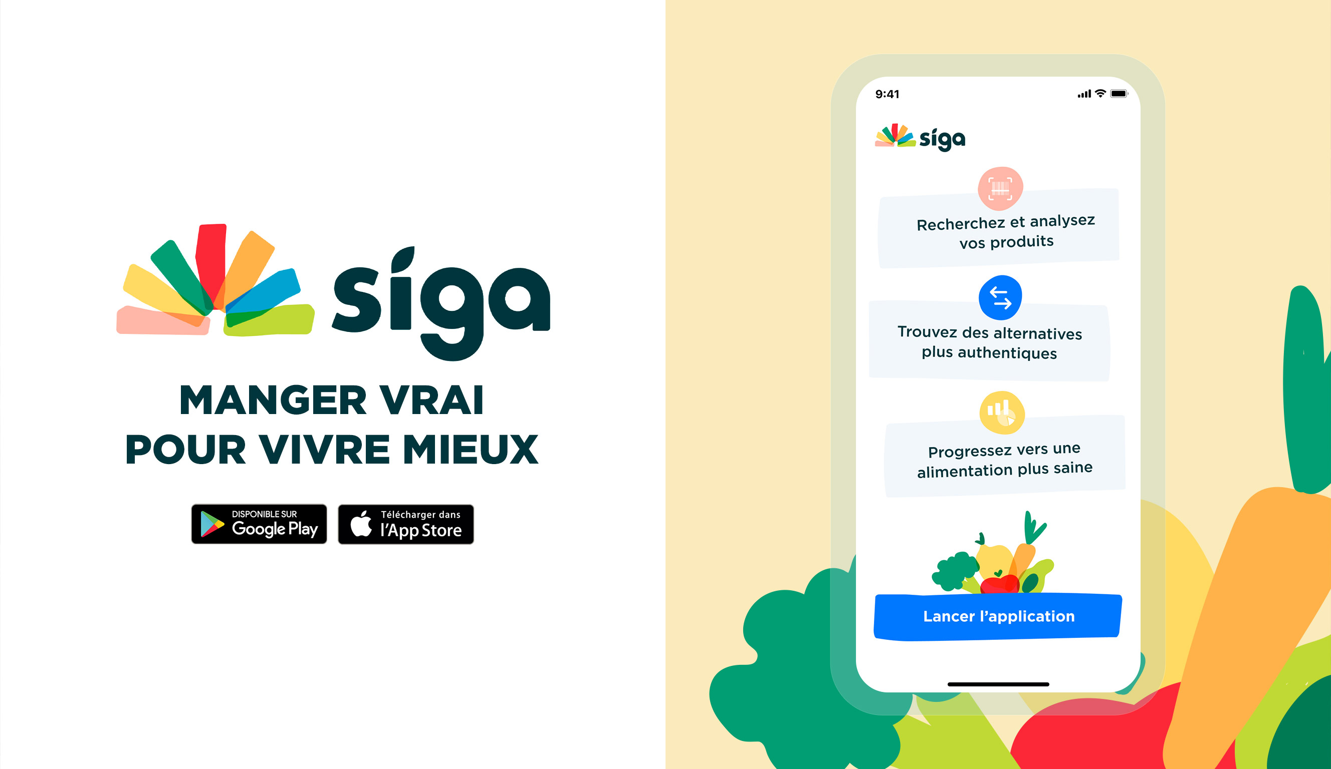 Siga - Une app engagée pour une alimentation de qualité made by Dernier Cri
