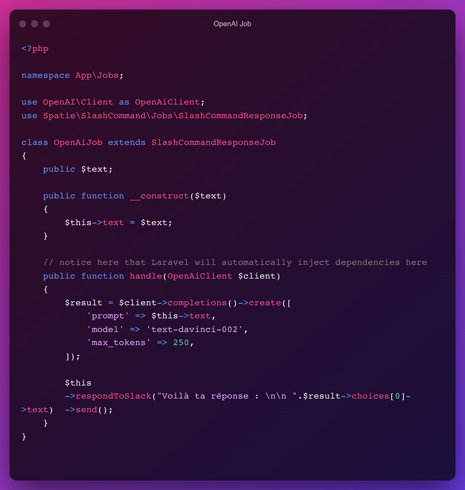 Notre bot Slack intelligent grâce à OpenAI GPT-3
