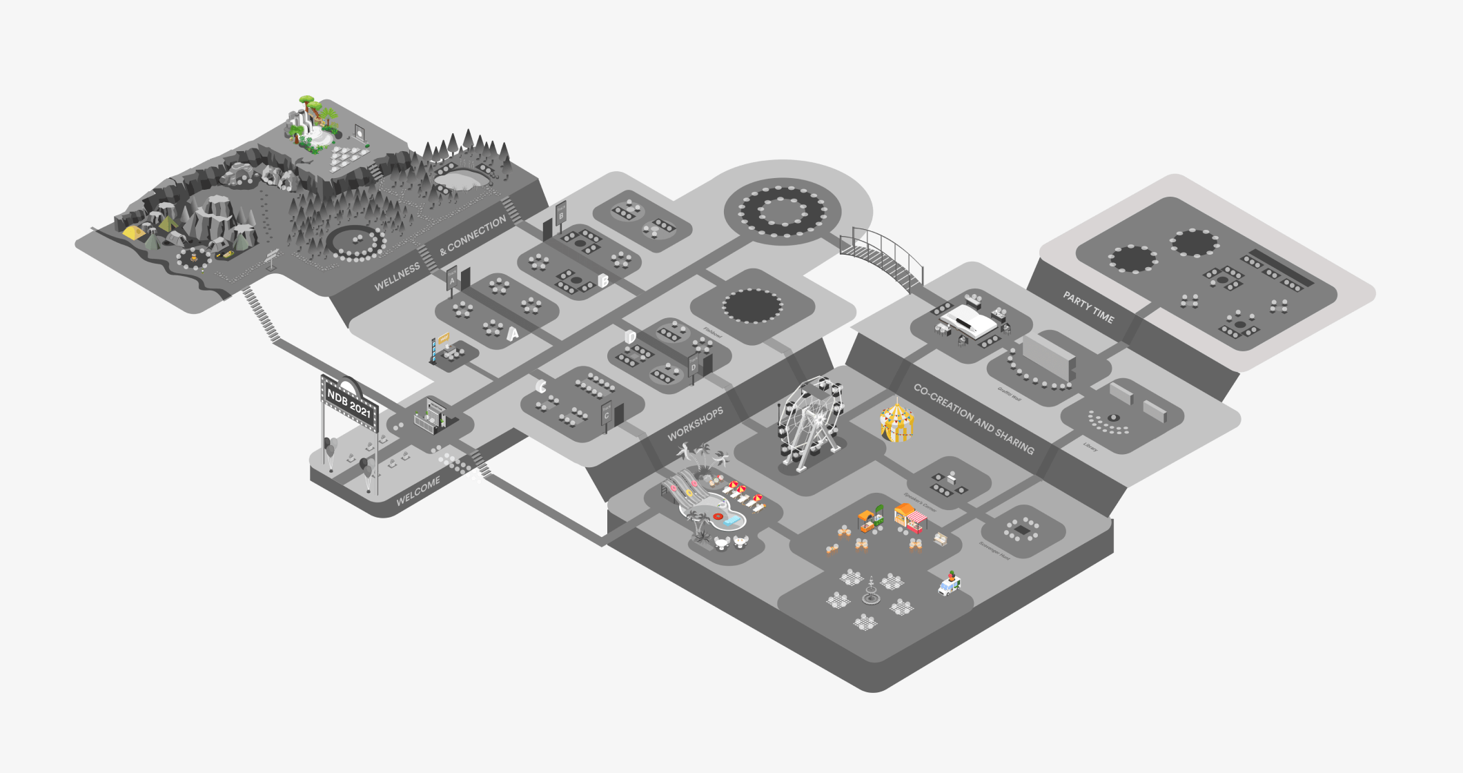 NeverDoneBefore - Virtual Conference Space Design in Welo