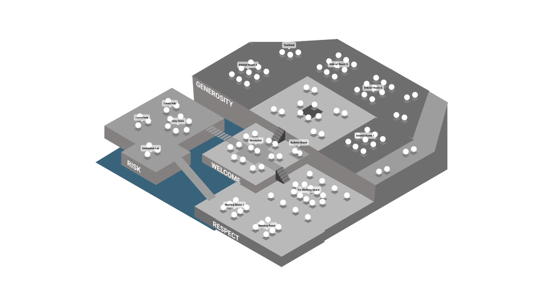 NeverDoneBefore 2022 - Virtual Co-Working Space in Welo (Custom Design)