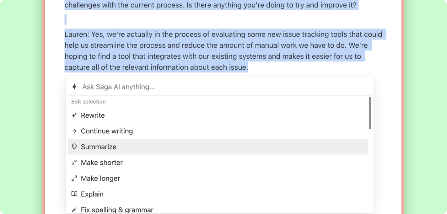 Saga AI for Product Management | Saga Guides