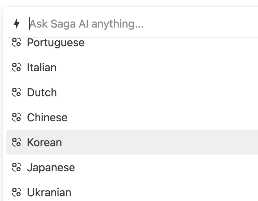 One-click Translation with Saga AI