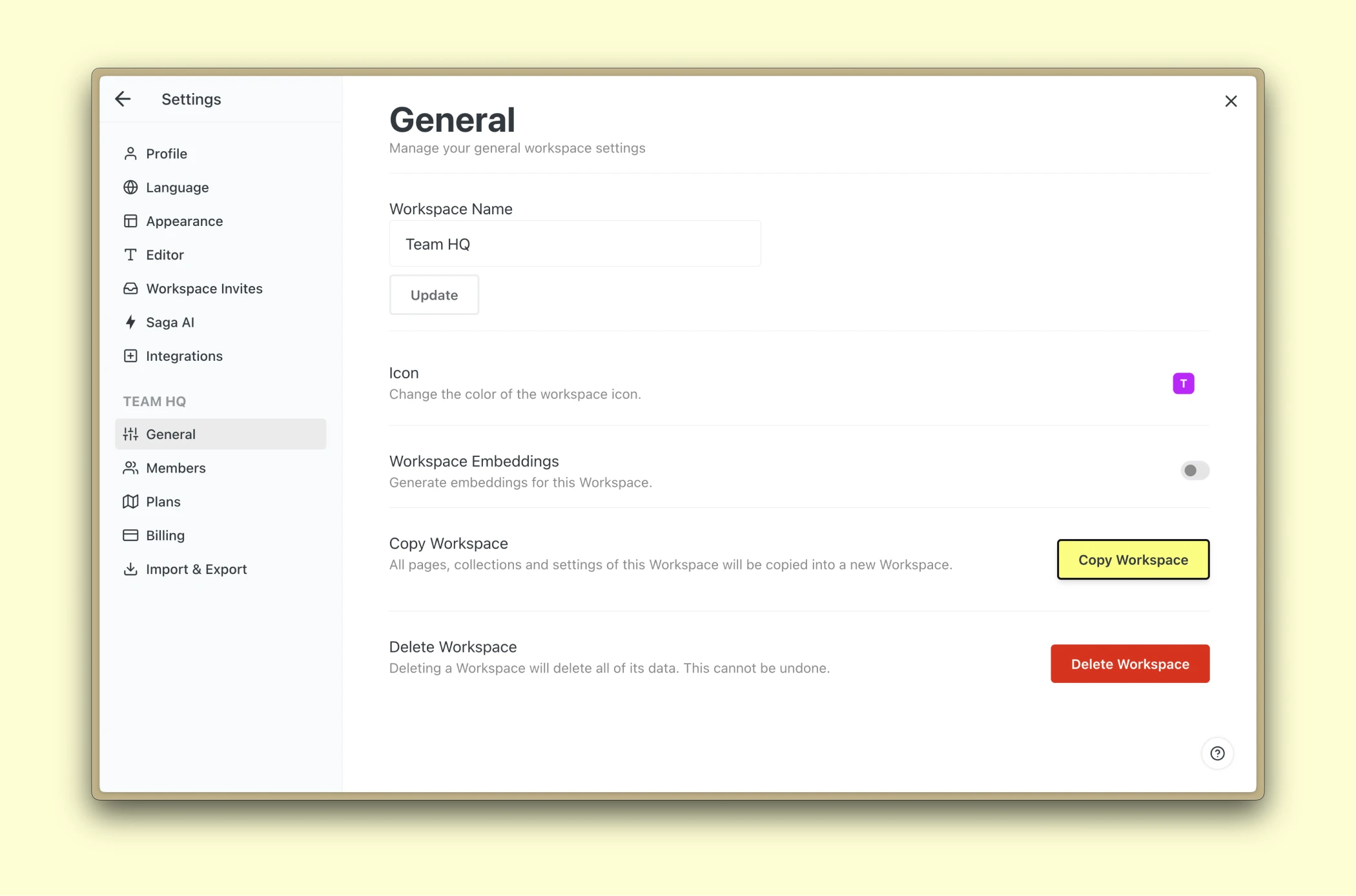 Workspaces | Saga Guides