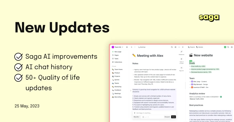 Saga AI Improvements | Saga Updates
