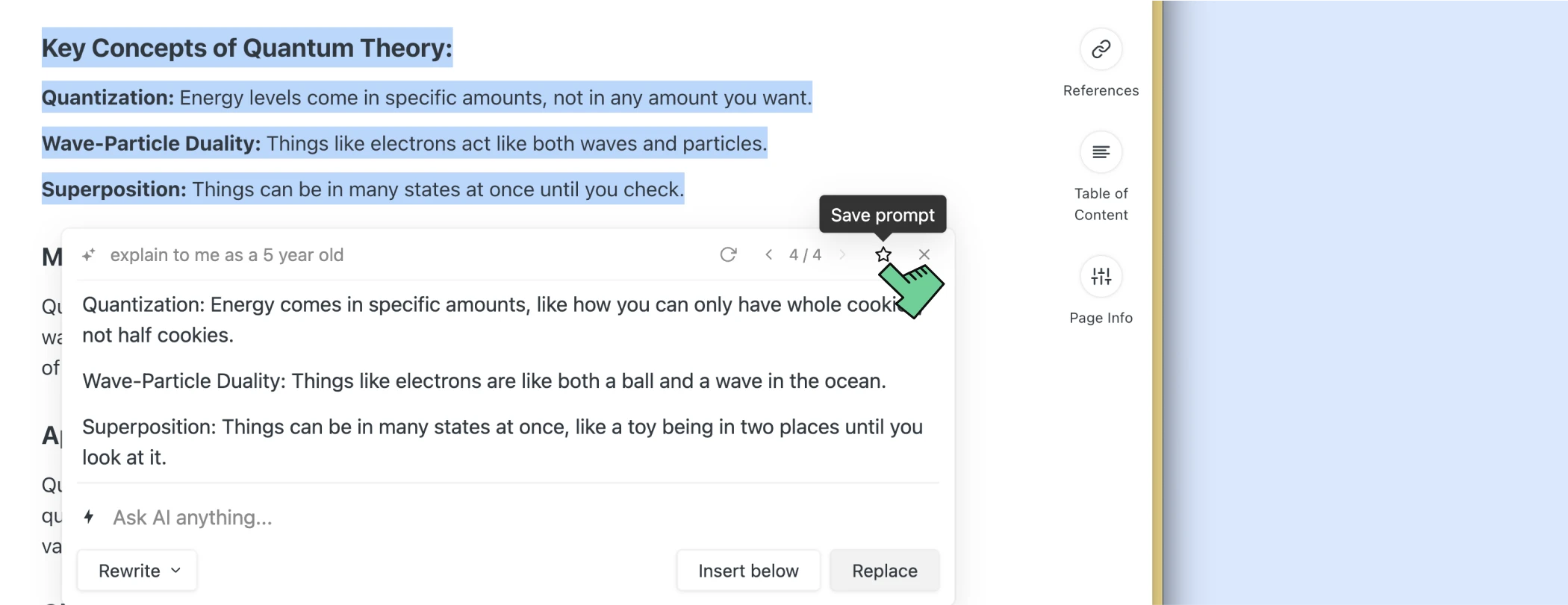 Custom AI Commands & Prompts | Saga Guides