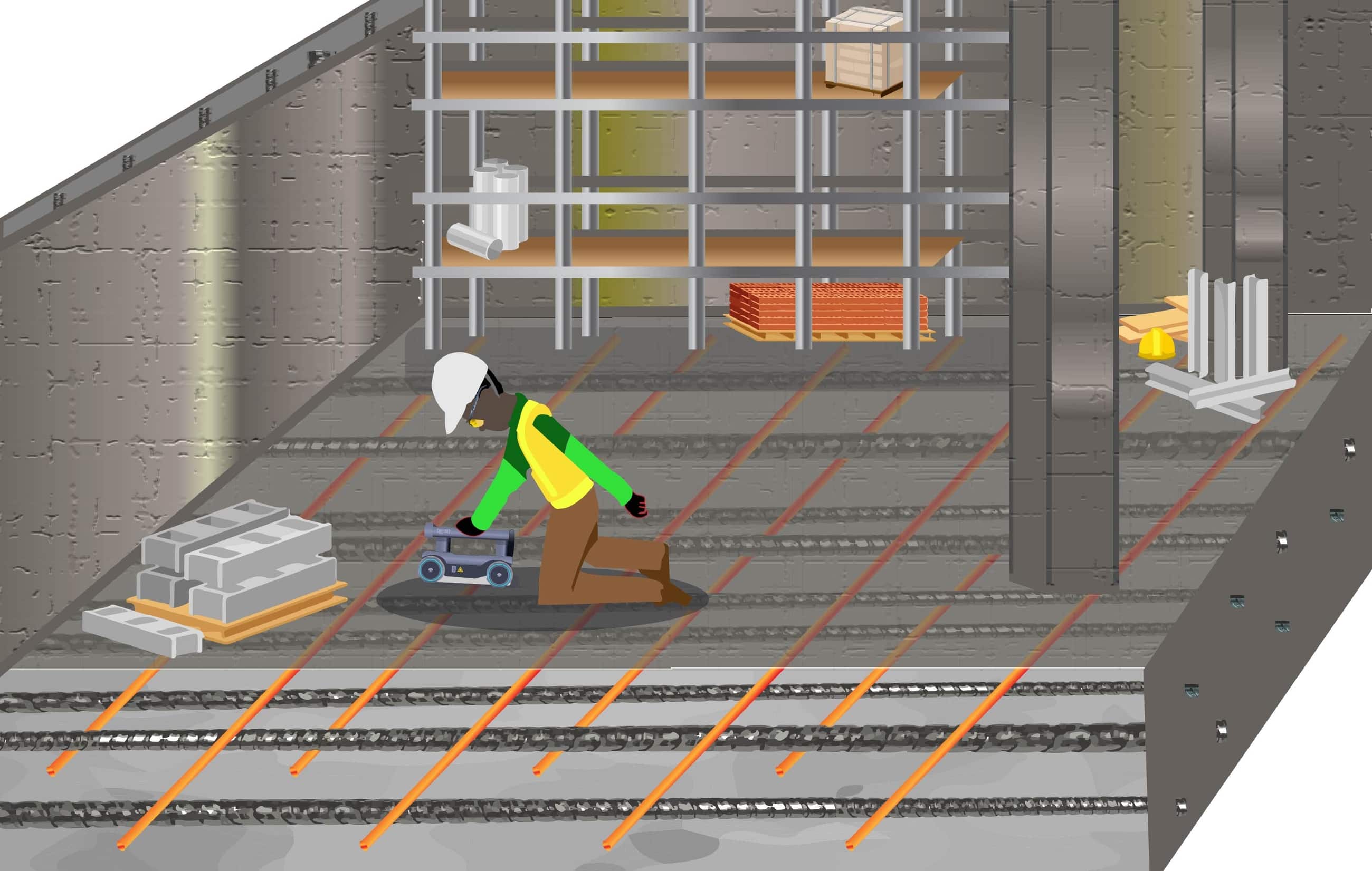 Scan Concrete for Conduits, Rebar, Post Tension Cables, Voids.