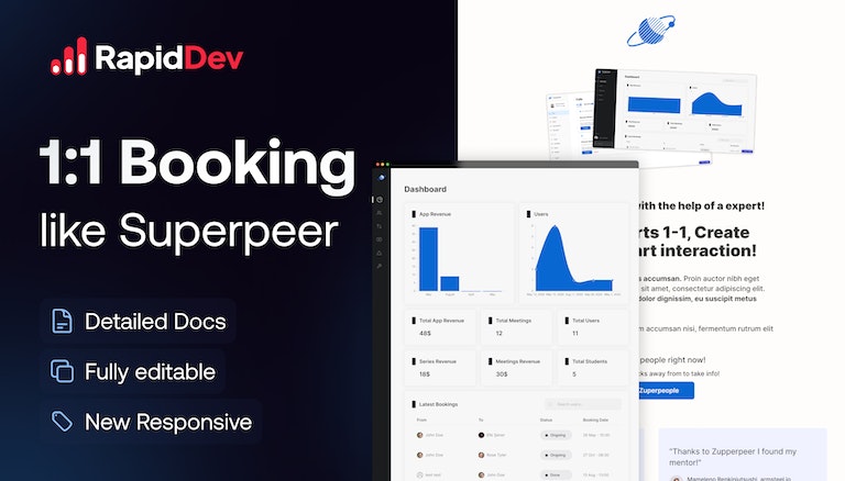 Bookings like Superpeer - Growth - Webflow Ecommerce Website Template