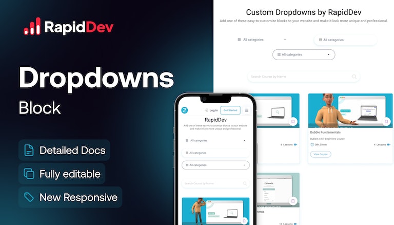 Custom Dropdowns Block - Growth - Webflow Ecommerce Website Template