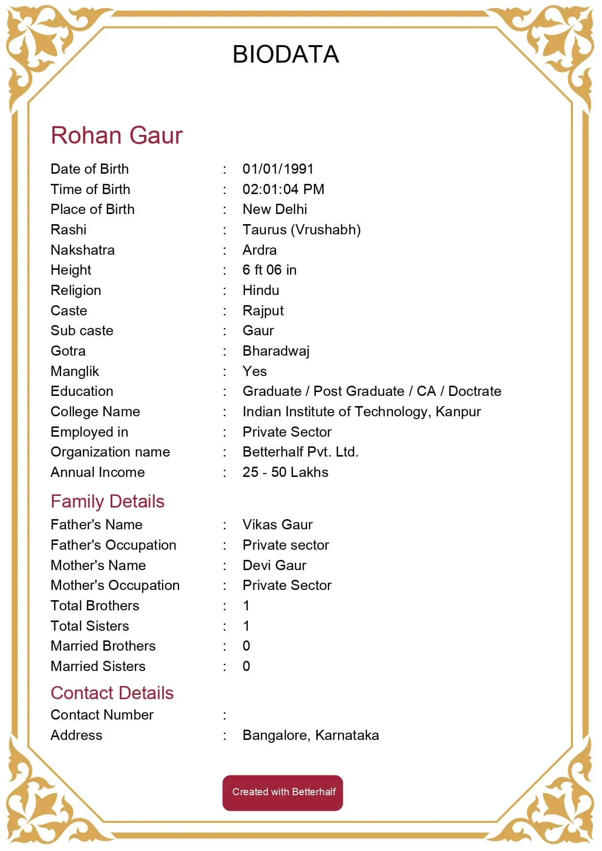 Marriage Biodata Format Download Free Biodata For Marriage Online