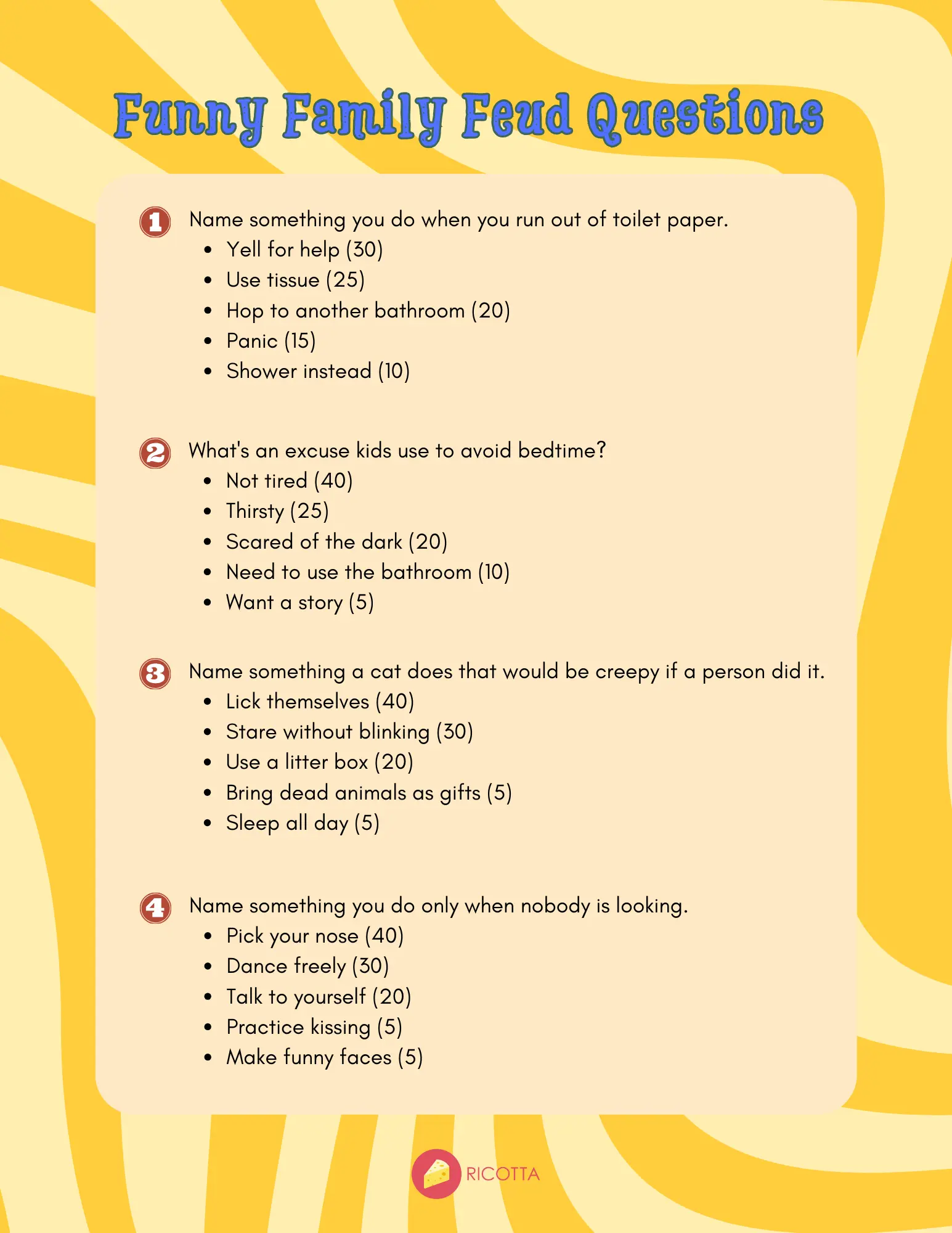 105+ Best Family Feud Questions and Answers For Adults