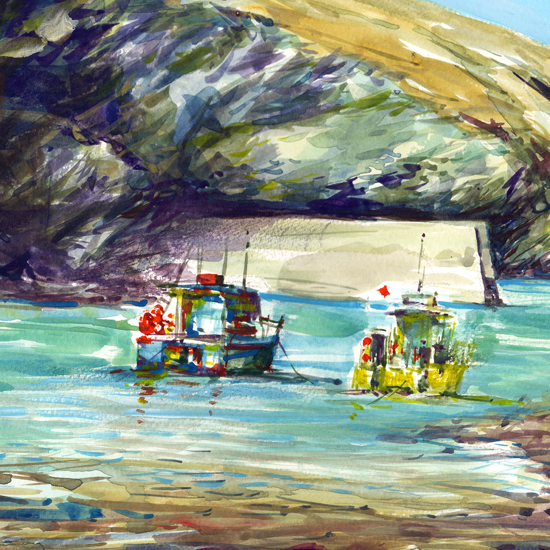 Landscape watercolour paintings
