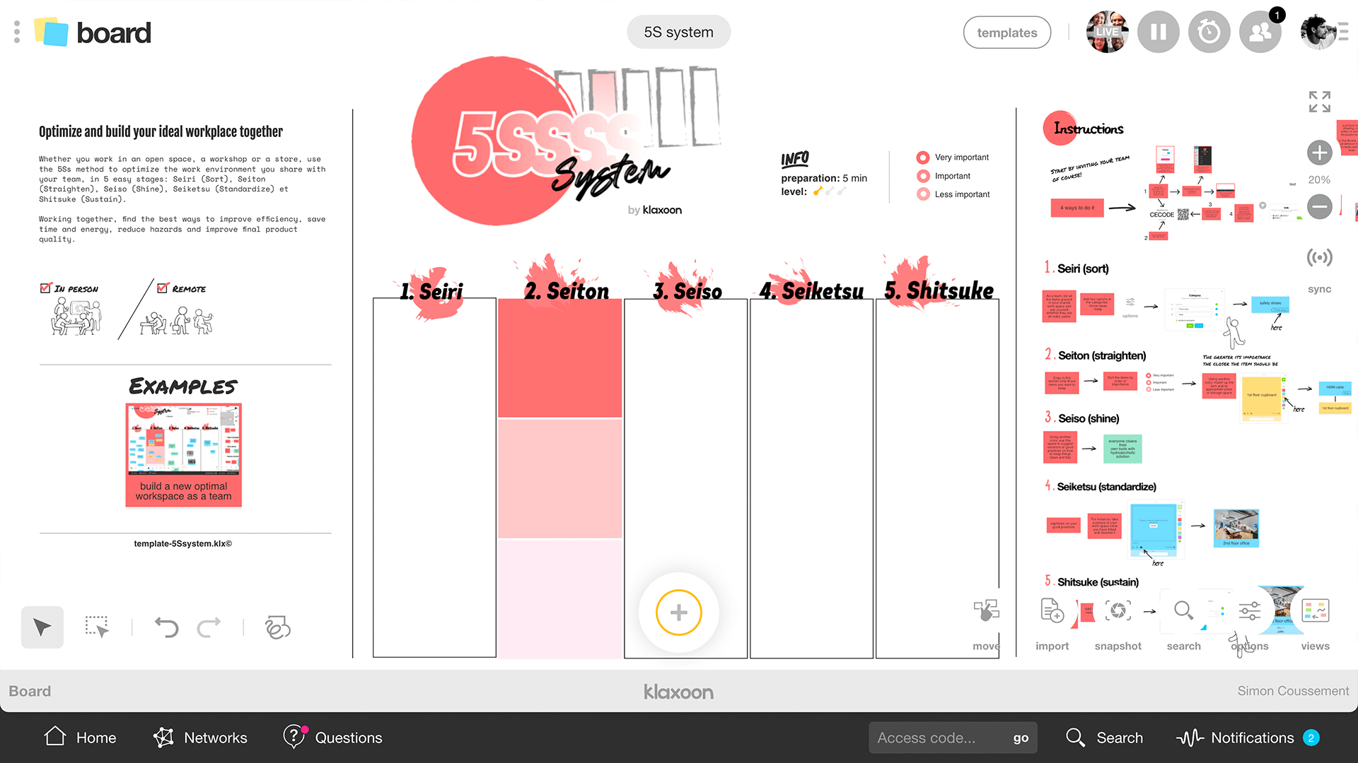 5S system: optimize the team's work environment - Templates | Klaxoon ...
