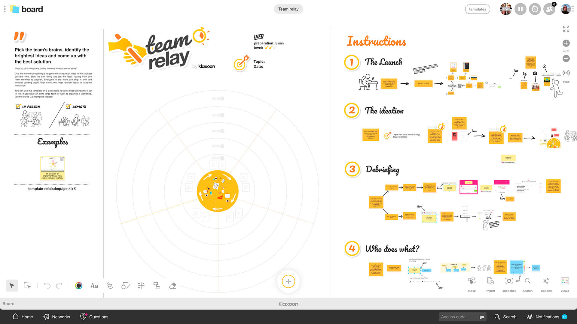 Team relay: bounce ideas off each other to find new ones - Templates ...