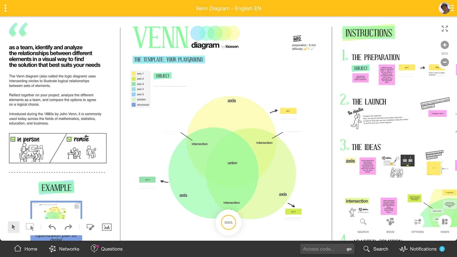 Venn diagram: cross ideas to come up with a solution - Templates ...