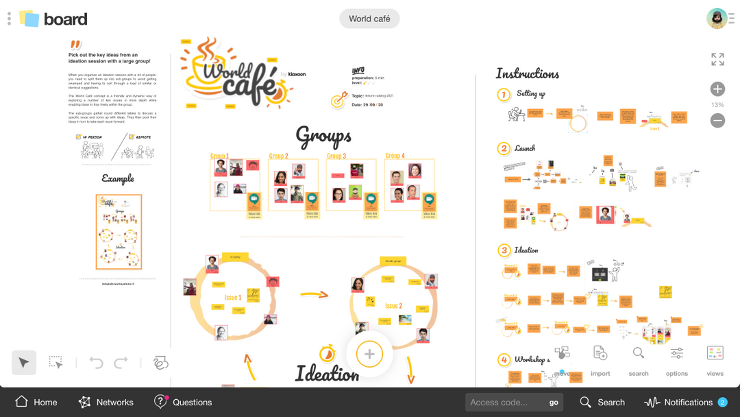 World Café Method: collaborative ideation with several subgroups ...