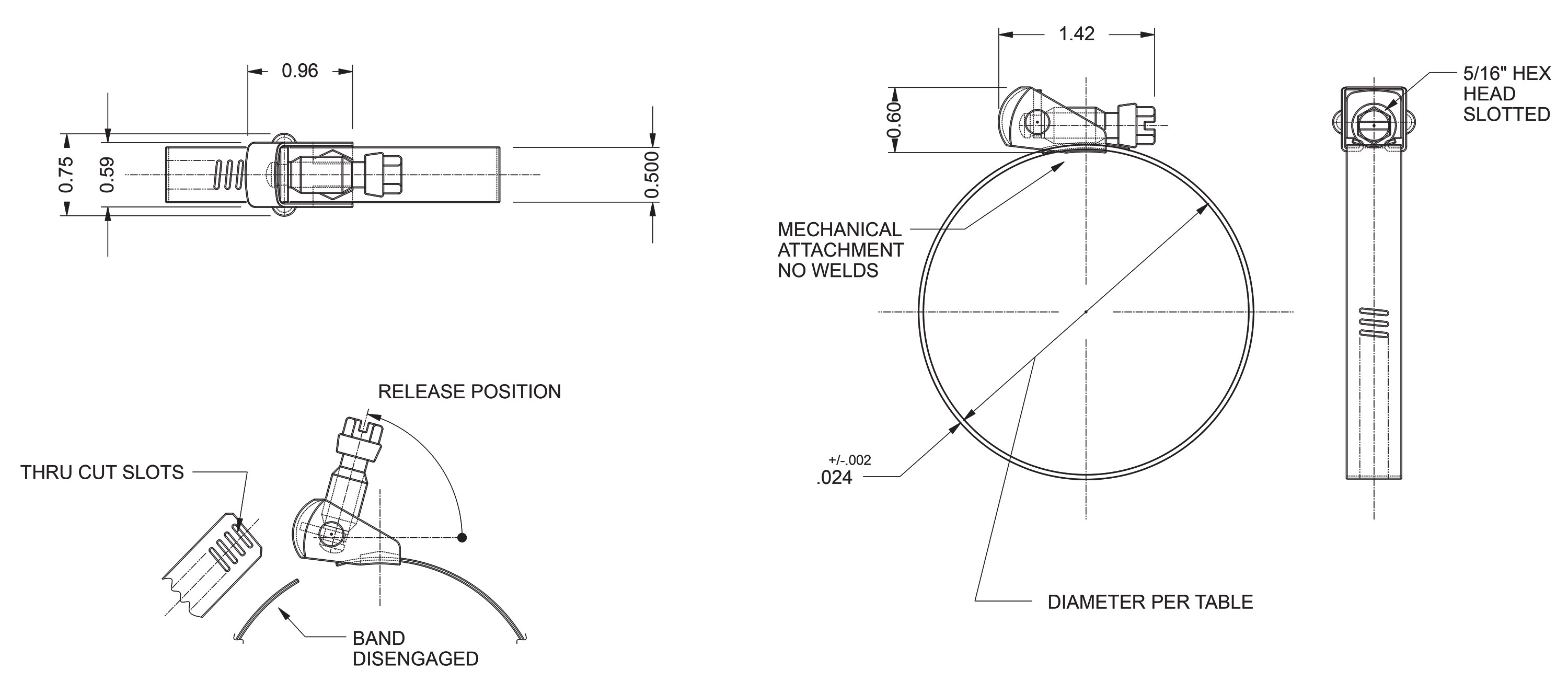 Type F Quick Release Clamp - QR Stainless Steel Clamp