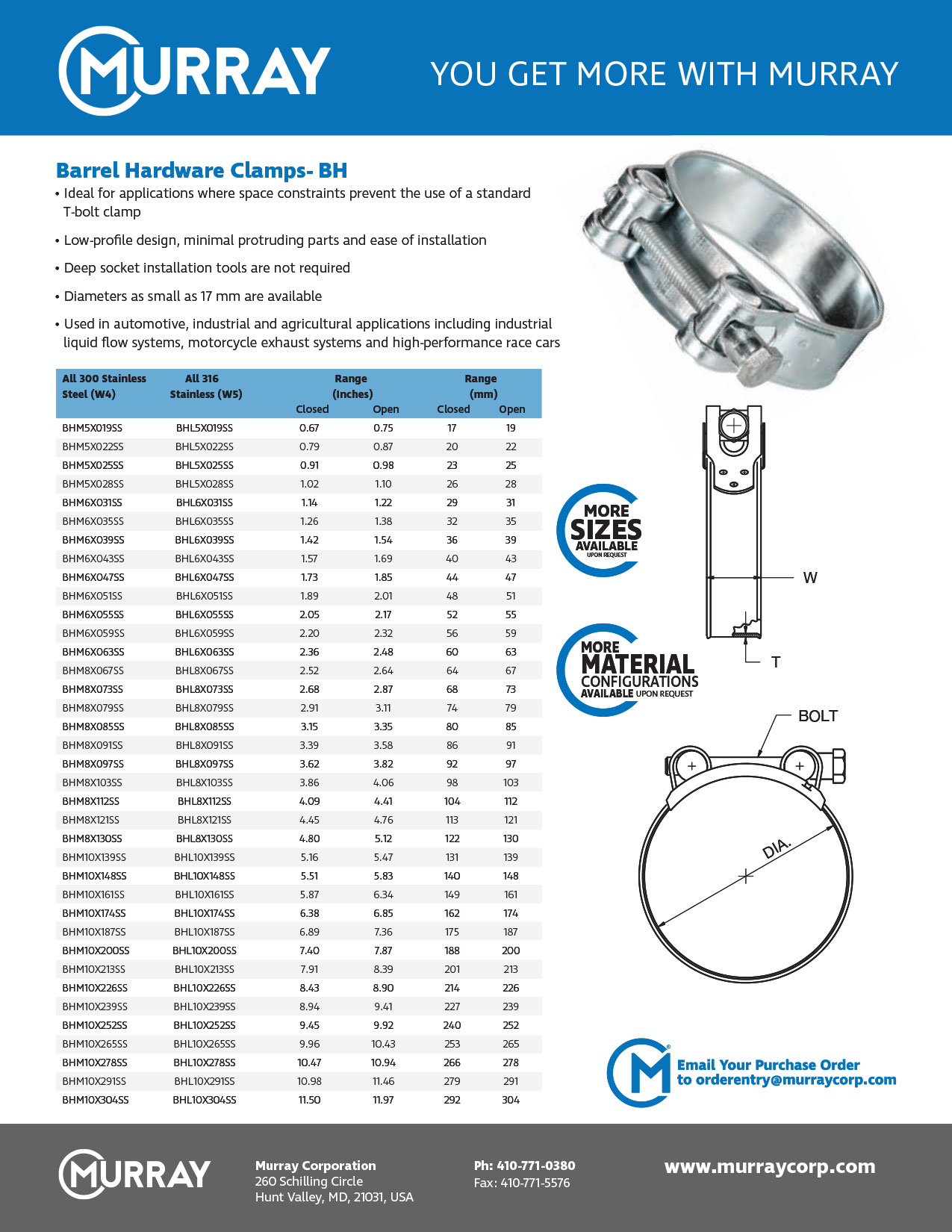 Barrel Hardware Clamp - Stainless Steel Bolt & Barrel Clamps