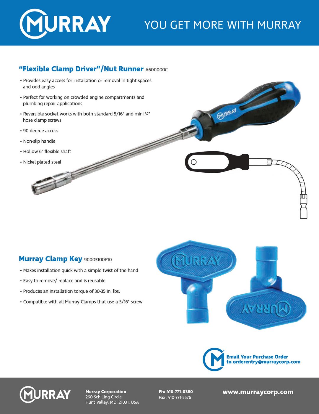 Flexible Hose Clamp Nut Driver - 1/4" & 5/16" Hose Clamp Driver