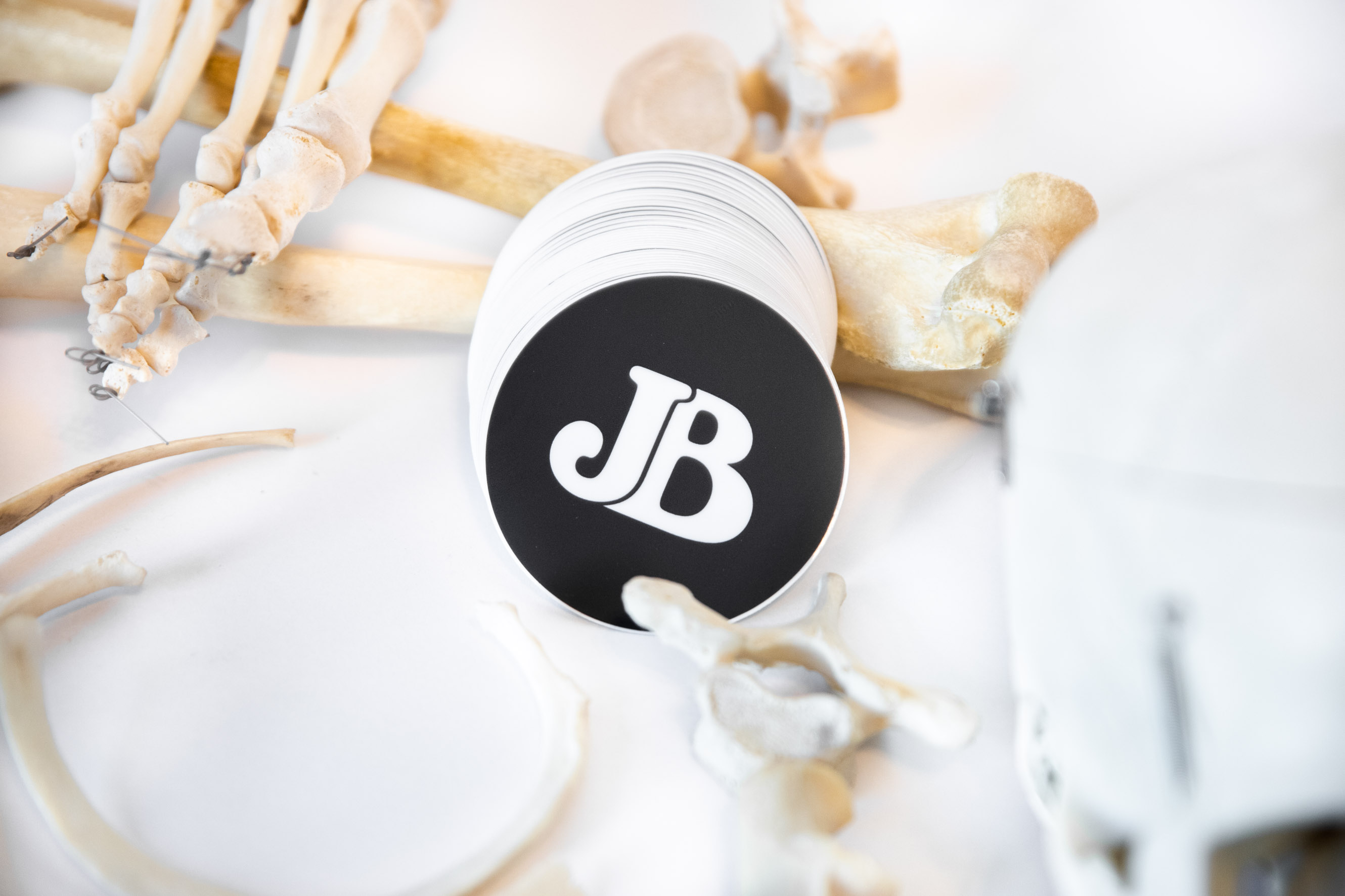 Circular Charcoal JB Sticker | JonsBones: Responsibly Sourced Human ...