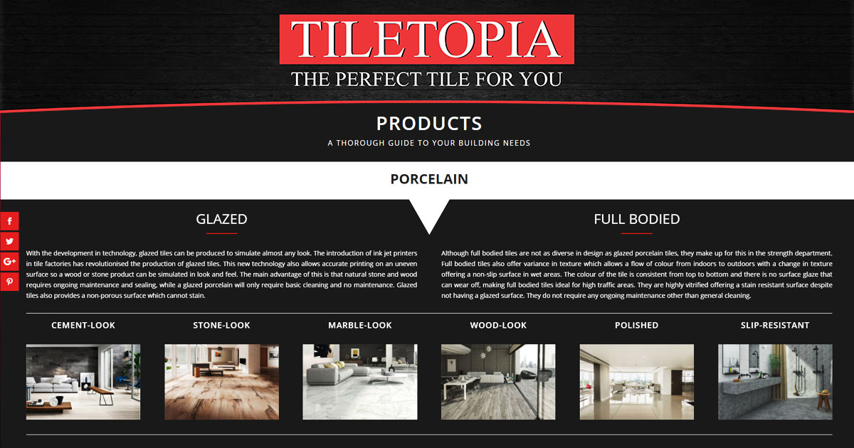 Products Overview & Information | Tiletopia