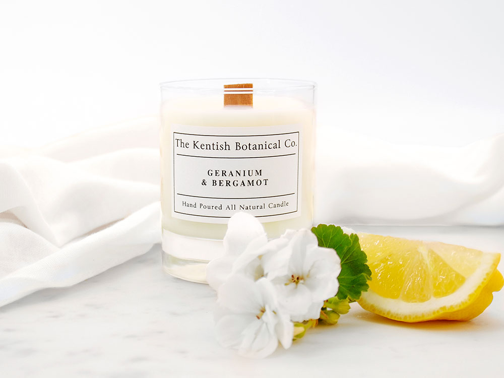 Geranium and Bergamot Candle | Small Jar - 160gram - Vegan | The ...