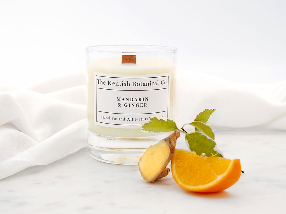 Mandarin & Ginger Candle | Small Jar - 160 gram - Vegan | The Kentish ...