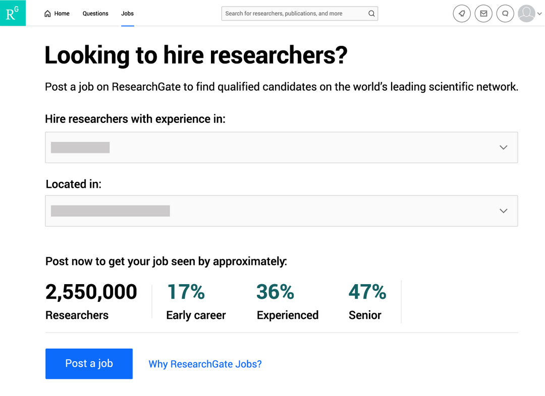 ResearchGate Scientific Recruitment Solutions Jobs