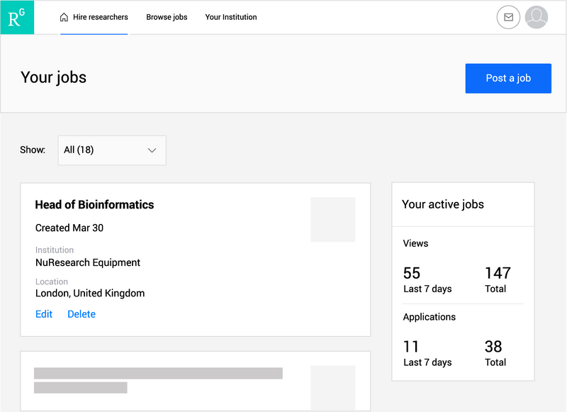ResearchGate Scientific Recruitment Solutions Jobs