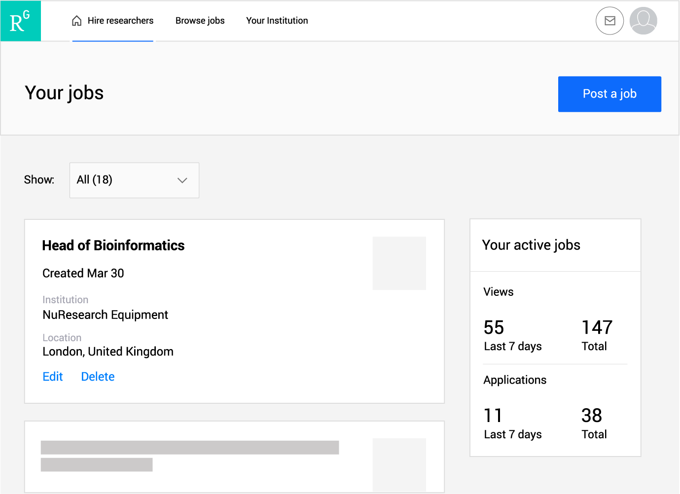 ResearchGate Scientific Recruitment Solutions Jobs