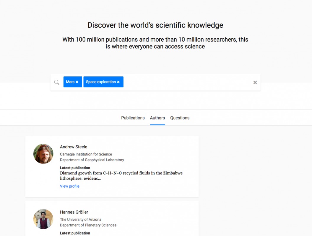 Explore science with our new search