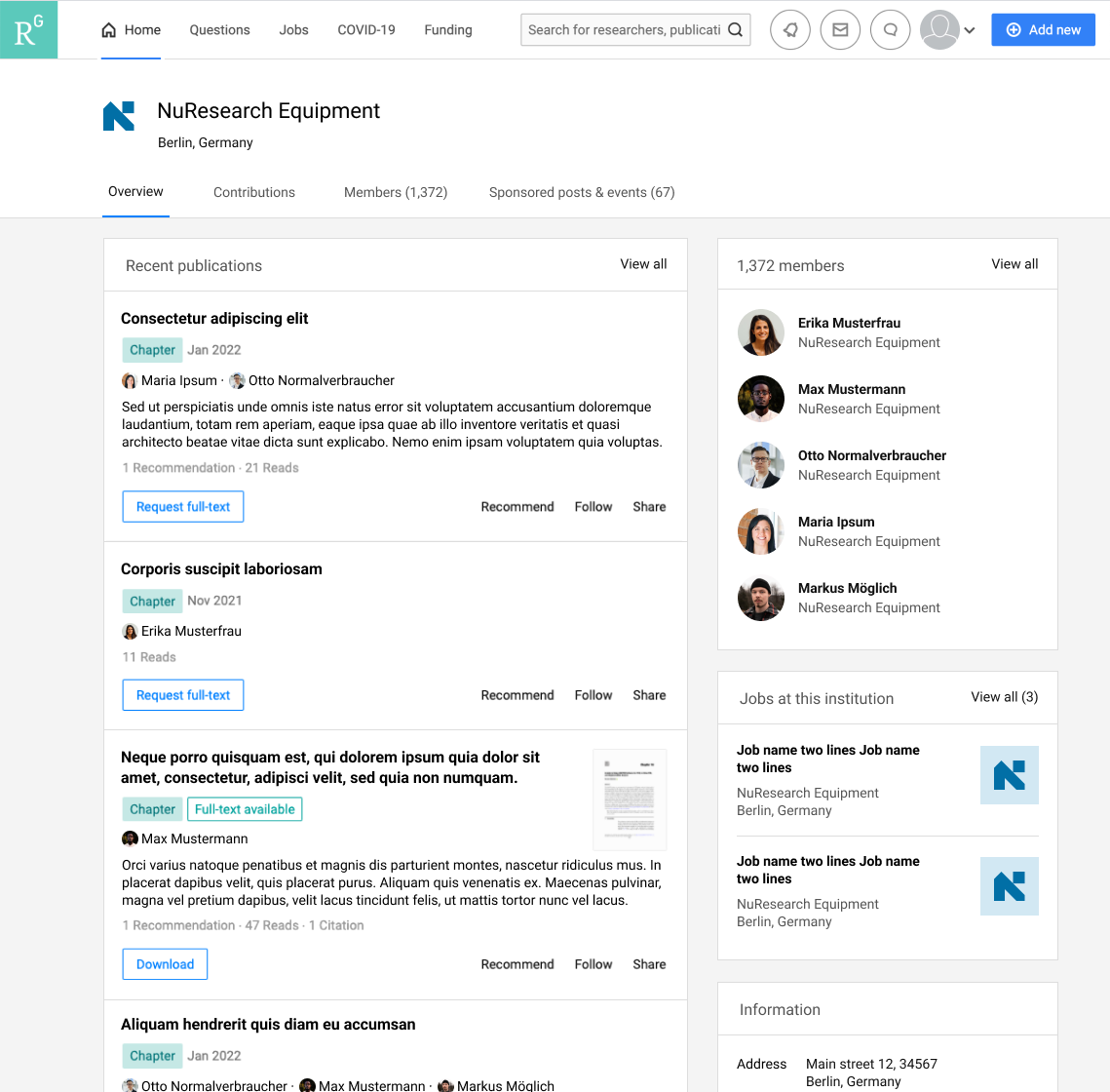 Same page, new look — Institution Page spring cleaning | ResearchGate ...